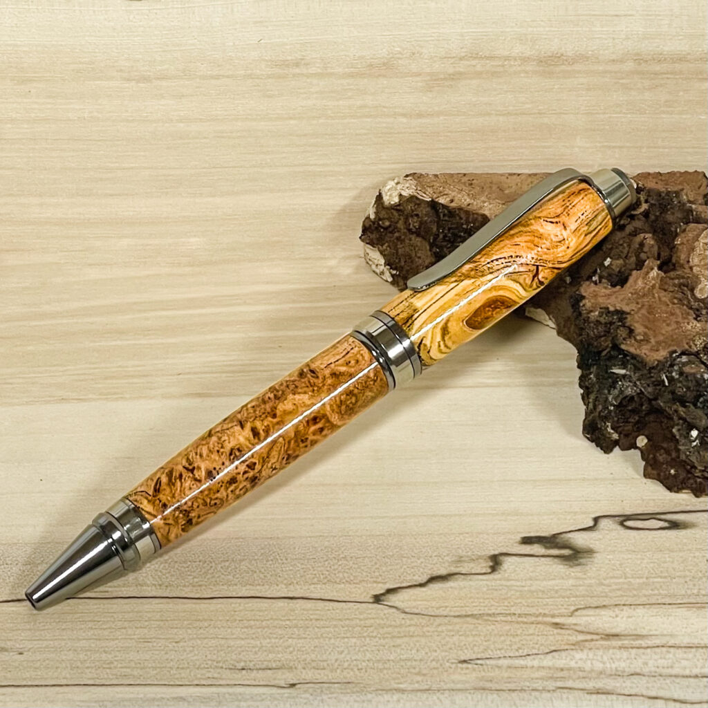 Personalized Custom Ballpoint Pens -- Unique Burl Wood Pens