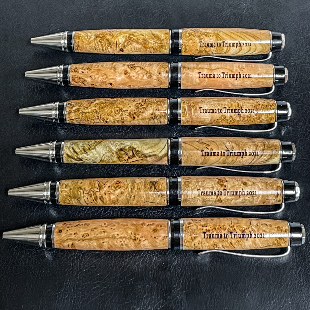 Personalized Custom Ballpoint Pens -- Unique Burl Wood Pens